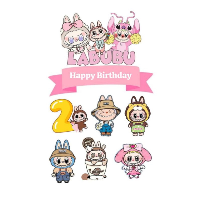 Jual Part 2 | Topper LABUBU Birthday / Hiasan Cake Ultah LABUBU Bisa ...