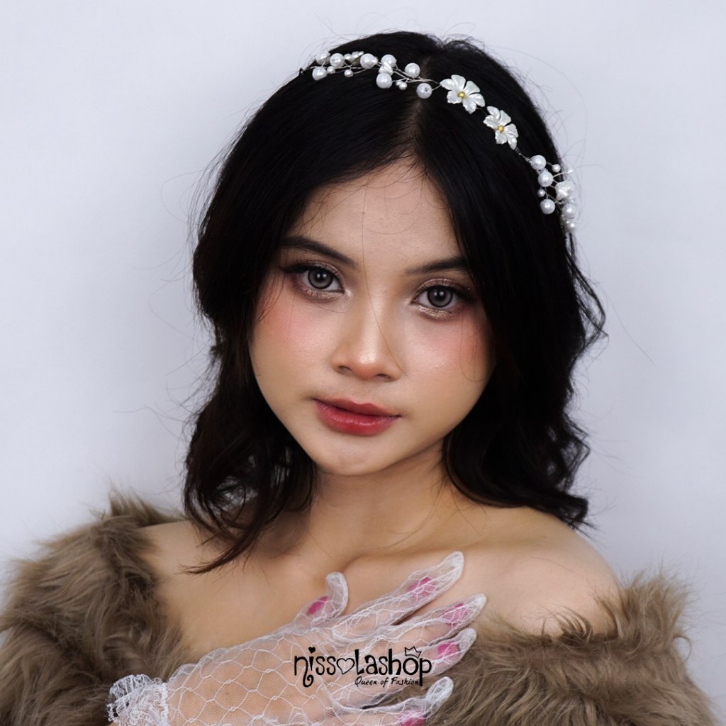 Jual Lovina Carol Headpiece - Aksesoris Mutiara Bunga Rambut Hijab ...