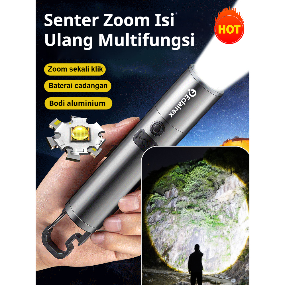Jual 【Kap lampu gratis】（1800Mah）Senter LED Tipe Laser Senter ...