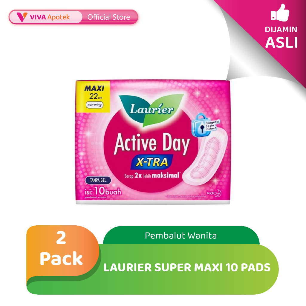 Jual Laurier Super Maxi Pembalut Wanita 10 Pads (2 Pack) | Shopee Indonesia