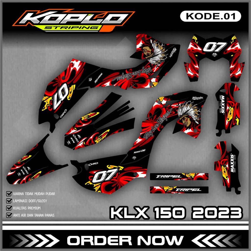 Jual Stiker Decal KLX 150 SM Full Body Terbaru 2023 Custom Dekal KLX ...
