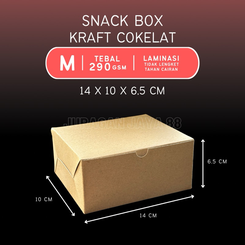 Jual Snack Box Kraft Cokelat Laminasi ukuran 14x12x6,5 cm Warna Cokelat ...