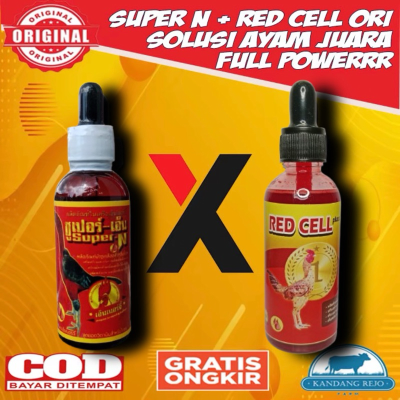 Jual Paket Rawatan Ayam Harian Untuk 3 Bulan ( Redcell + Super N ORI ) | Shopee Indonesia