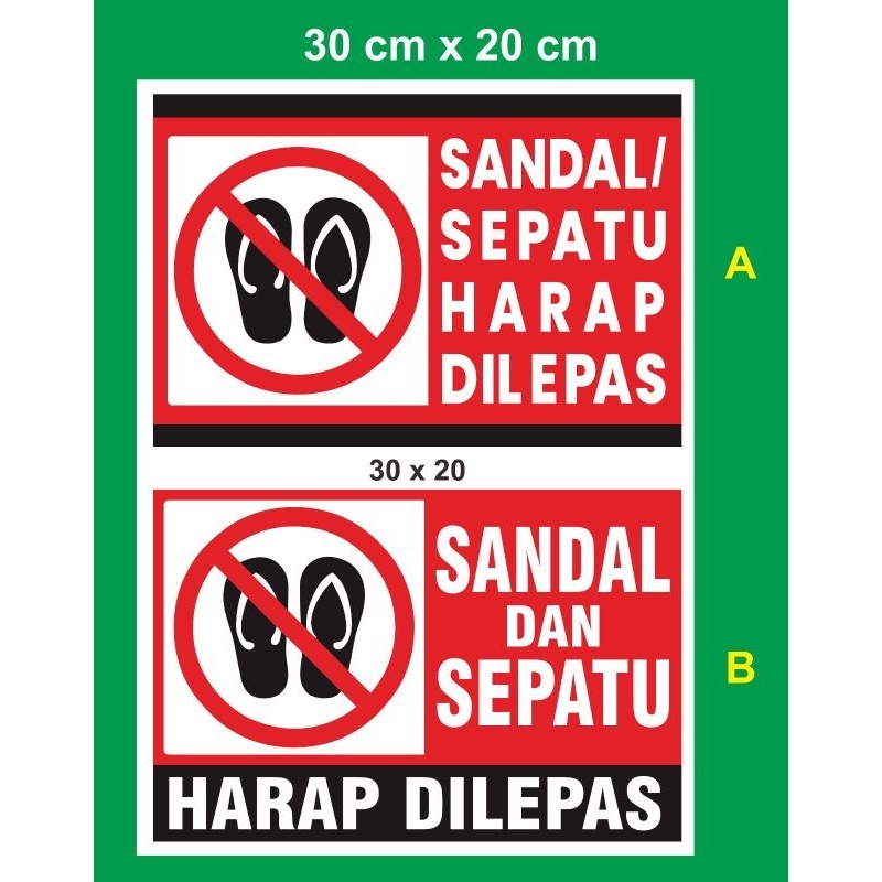 Jual PAPAN ETIKA RUANGAN / ADAB / HIMBAUAN / LARANGAN ( ALAS KAKI ...