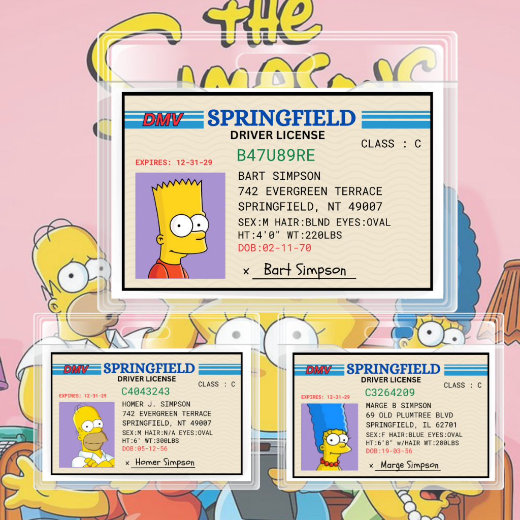 Jual The Simpsons Driver License Fake Replica ID Card Prop Funny ...