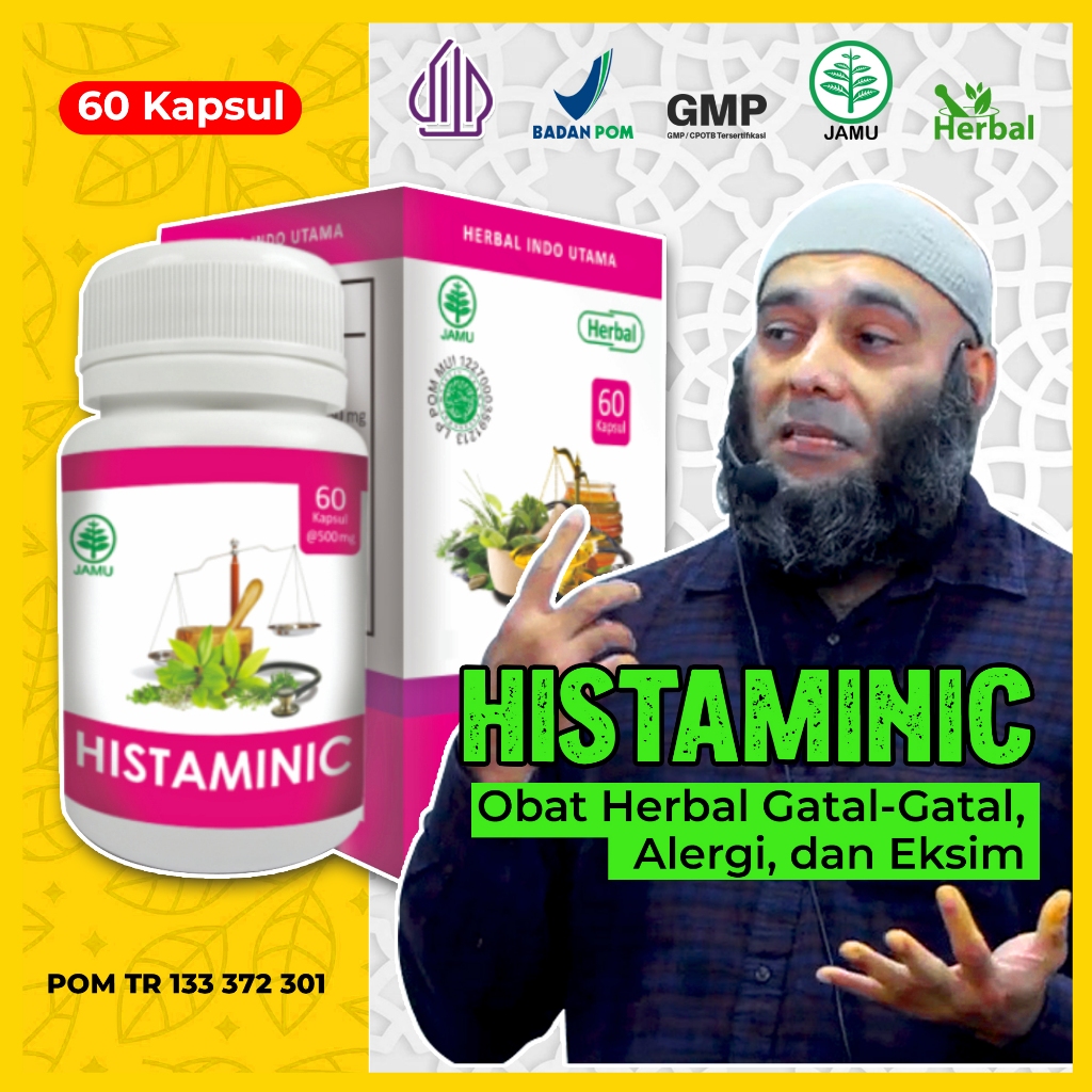 Jual HERBA HISTAMINIC Obat Herbal Gatal-Gatal Alergi, dan Eksim Herbal ...
