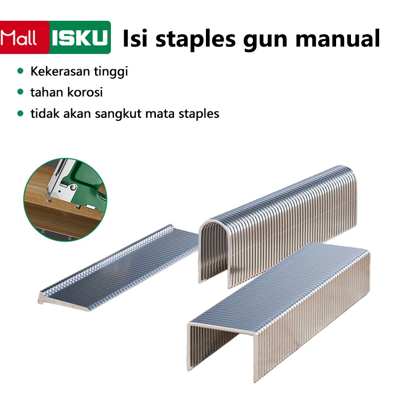 Jual ISKU Staples Gun Manual/Isi Ulang Refill Staples 1000pcs 1.2*10mm ...