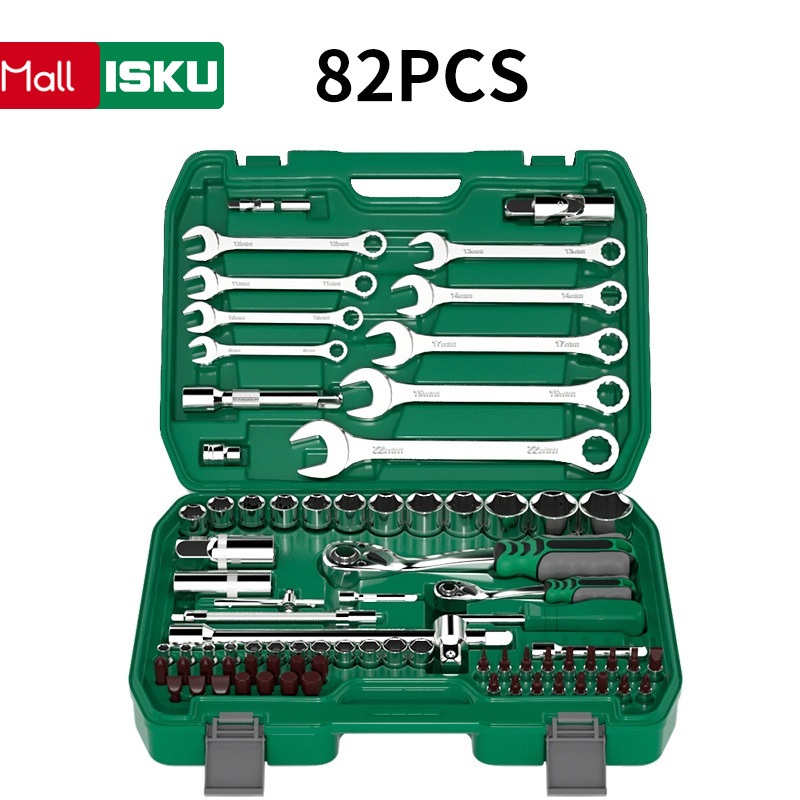 Jual ISKU Tool Kit Set 82pcs Kunci Shock Set Termasuk Kunci Ring Pas ...