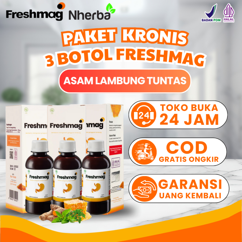 Jual Freshmag Paket 3 Botol - Madu Herbal Bantu Atasi Maag, Asam Lambung, GERD dan Infeksi ...