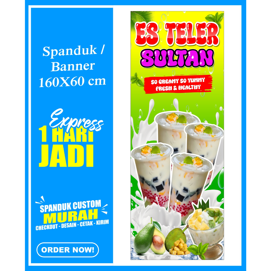 Jual BANNER / SPANDUK ES TELER SULTAN VIRAL 60 X 160 / Banner ES TELER ...