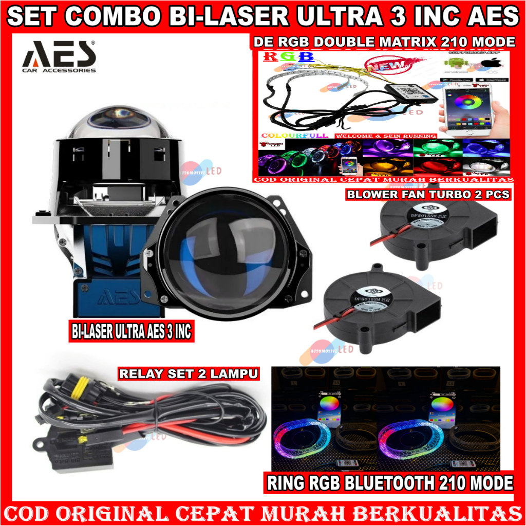 Jual ORIGINAL BILED PROJETOR BILASER AES ULTRA 3 INCH TIR TECHNOLOGY 75 ...