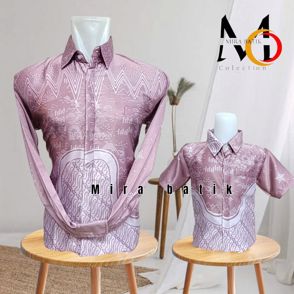 Jual batik couple pasngan kebaya ayah anak silk saten premium warna ...
