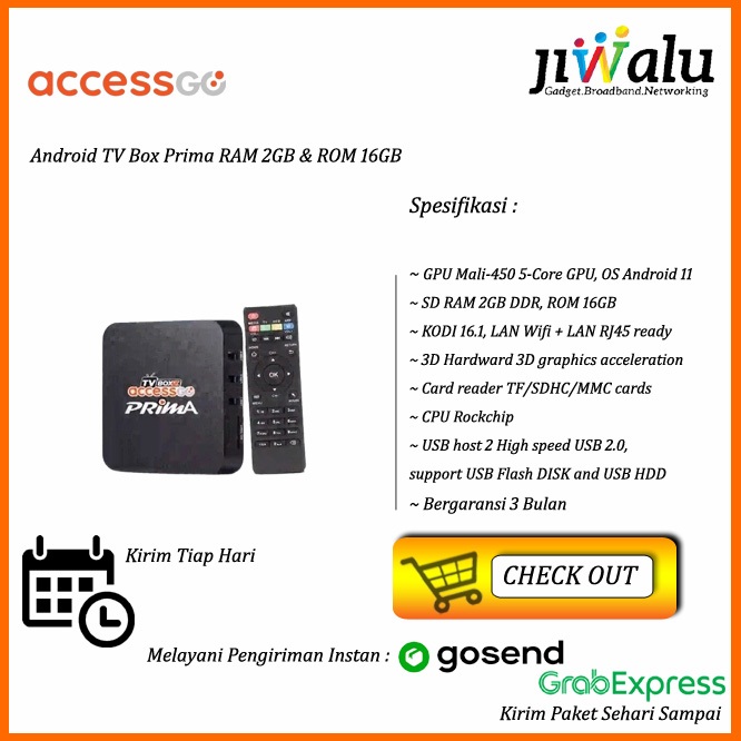 Jual Android TV Box 4K Accessgo Prima RAM 2GB & ROM 16GB | Shopee Indonesia