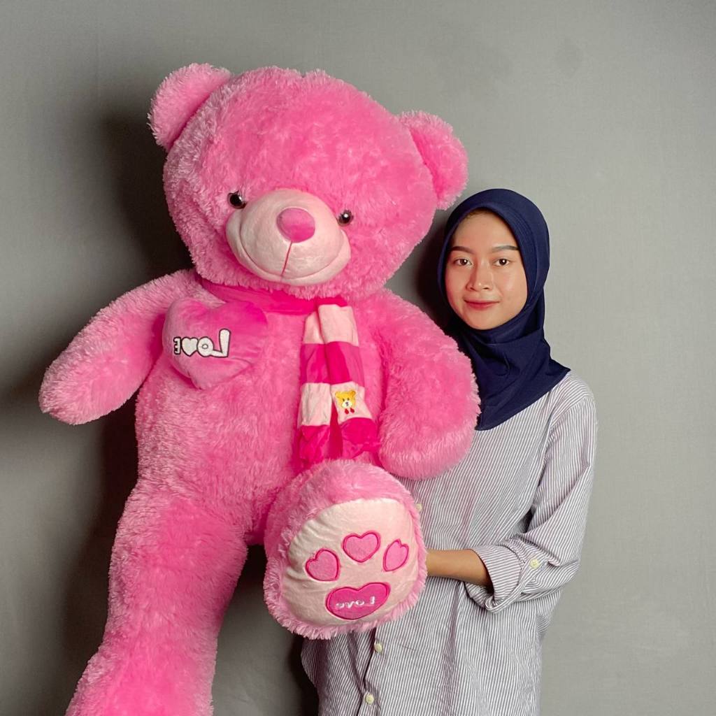 Jual BONEKA BEAR SYAL JUMBO 1 METER/ BONEKA BERUANG SYALL UKURAN JUMBO ...