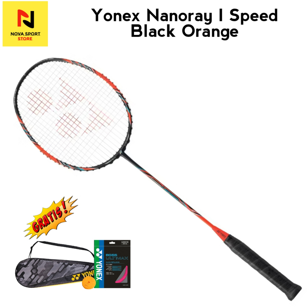 Jual Yonex Raket Badminton Nanoray I Speed Black Orange | Shopee Indonesia