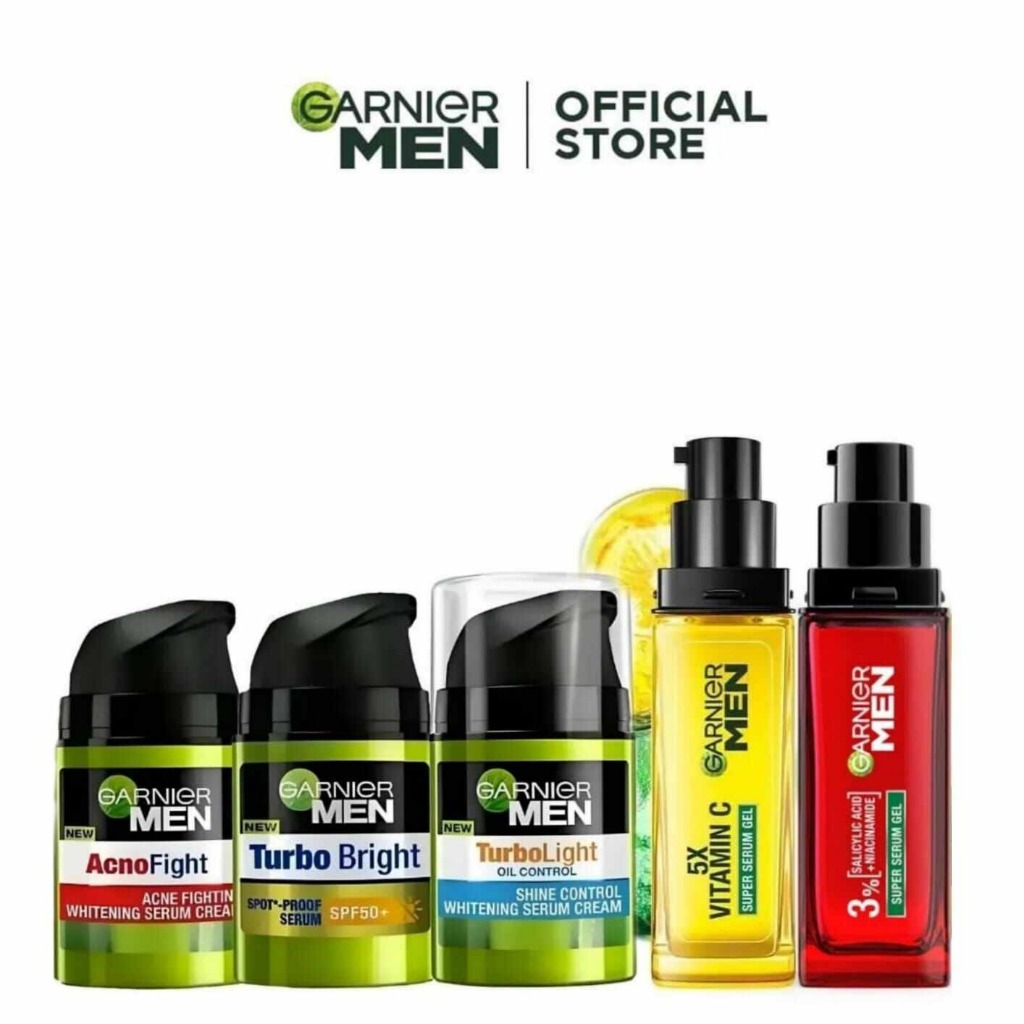 Jual GARNIER Men Acno Fight Acne Fighting & Turbo Bright Spot Proof Serum | Serum Wajah Pria ...