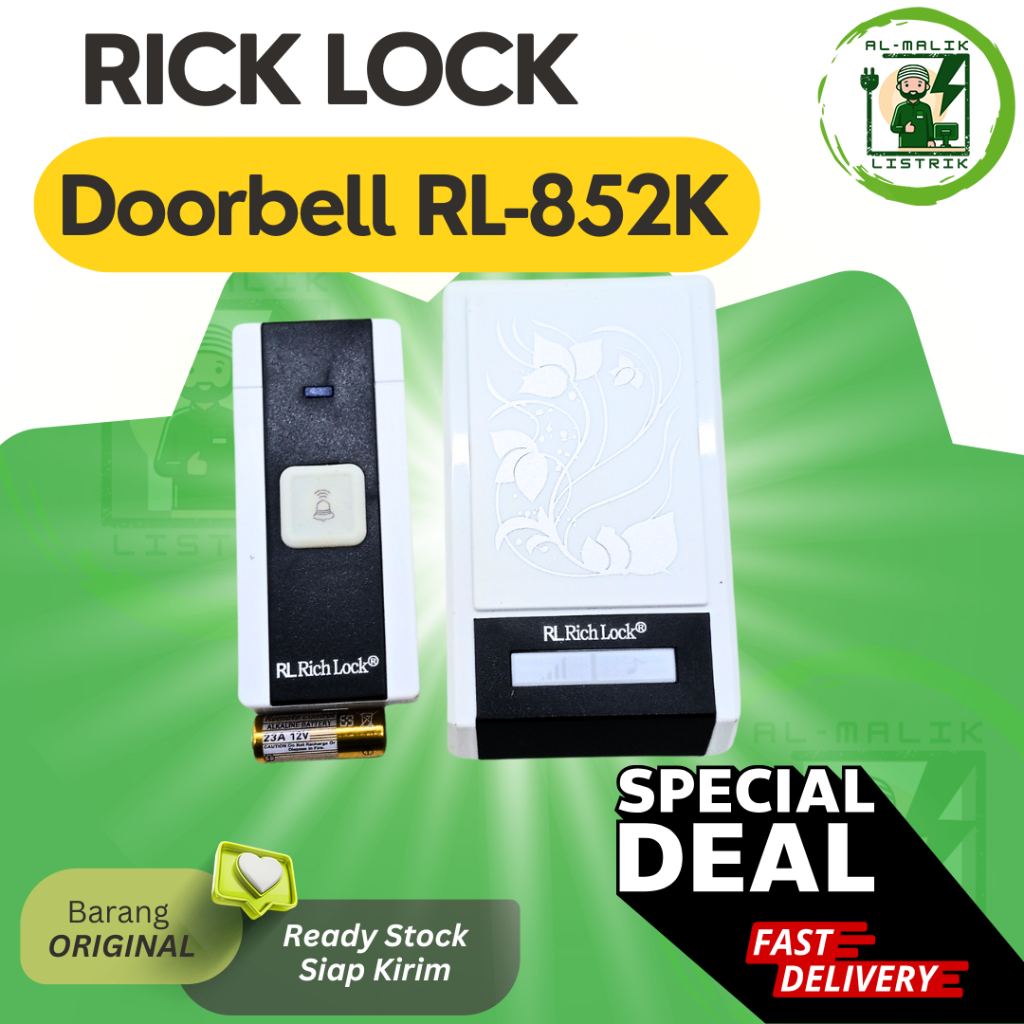 Jual Bell Rumah Baterai Anti Air Waterproof Doorbell Rich Lock DC RL ...