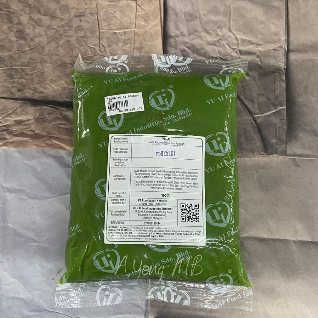 Jual YU AI PANDAN PASTE 1KG / TAUSA PANDAN DAN KACANG HIJAU 1KG / ISIAN ...