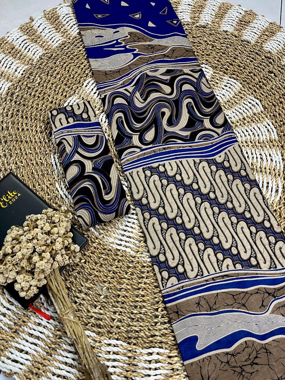 Jual Kain Batik Motif Seno Ombak Biru Hijau Merah Kuning Bahan Katun ...