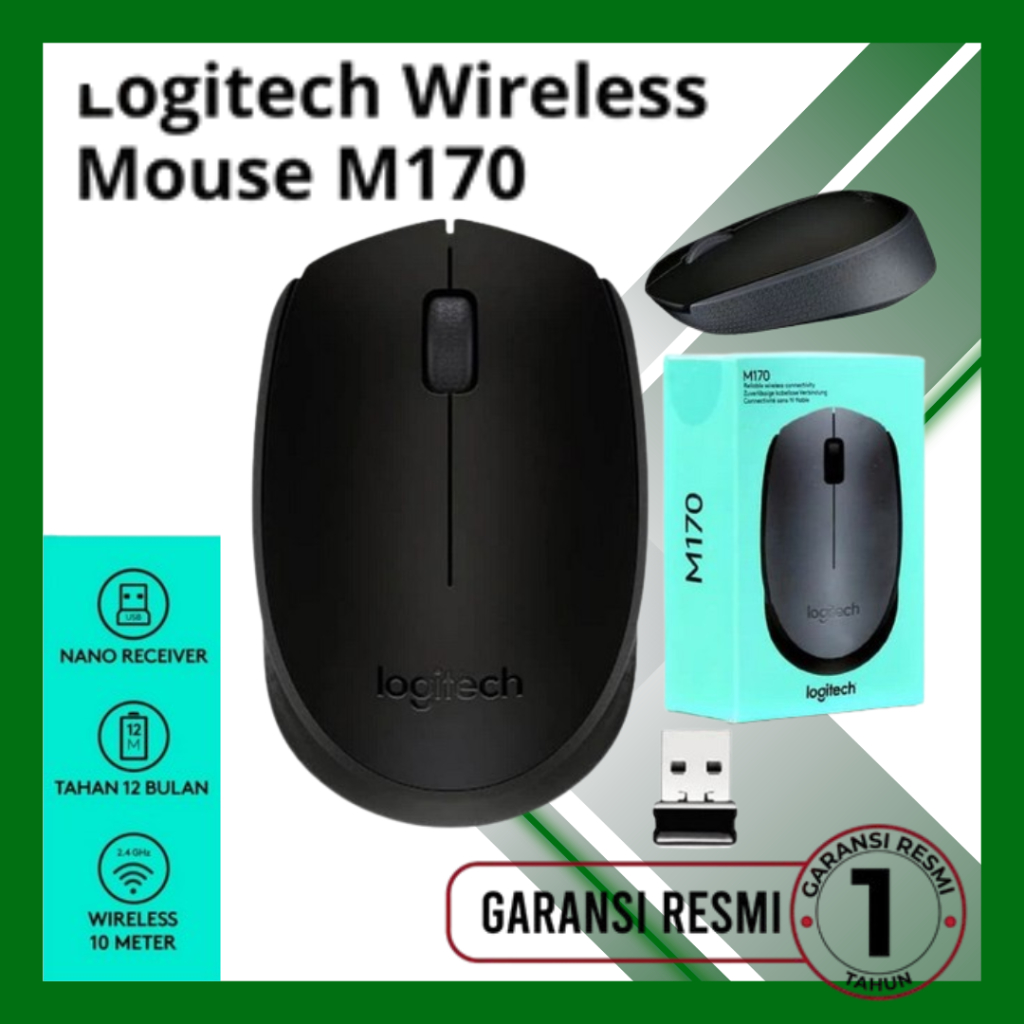 Jual Mouse Wireless Logitech M170 With USB Receiver | Mouse Tanpa Kabel ...