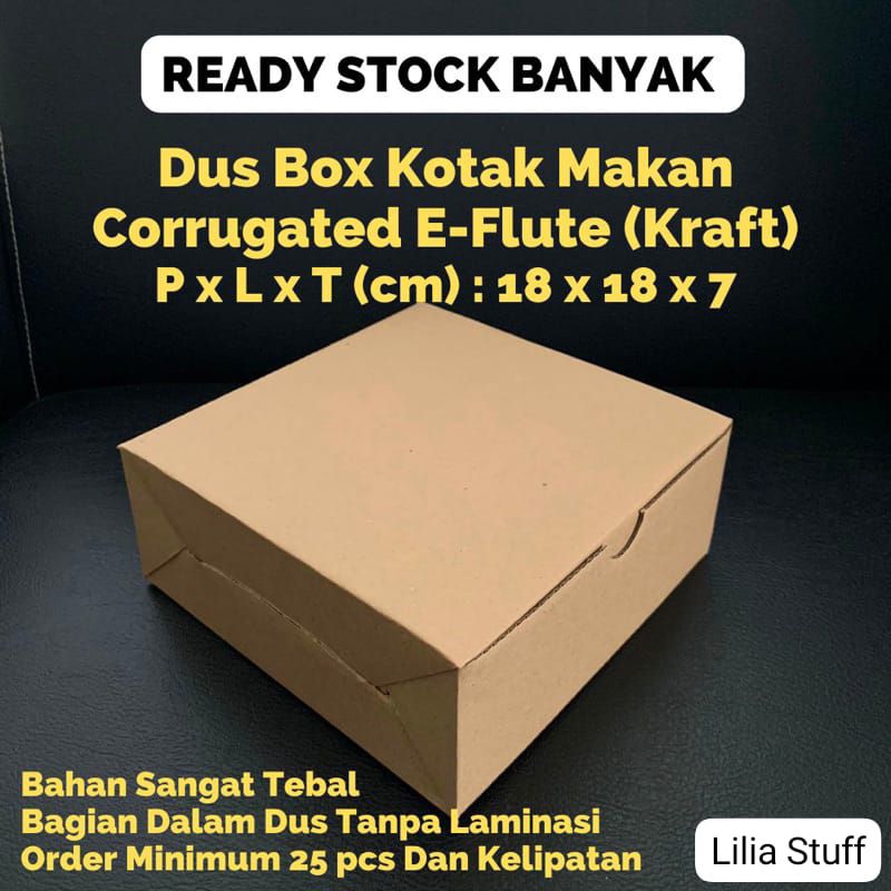 Jual KARDUS BOX 18x18x7 cm / BOX KARTON CORUGATED DIECUT E-FLUTE / BOX ...