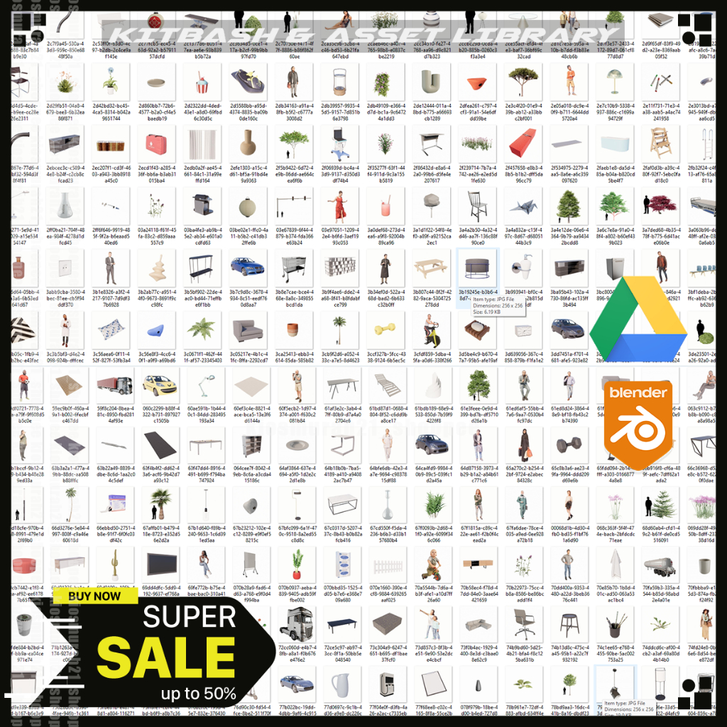 Jual Asset Library 3.4 Kitbash 3D Blender 3D Model Asset Library ...