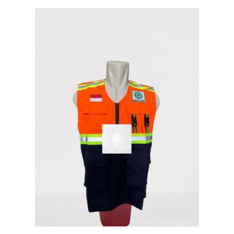 Jual rompi vest safety first/rompi k3/rompi lapangan/rompi proyek ...