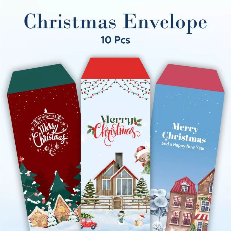 Jual TERLARIS (1 PACK ISI 12 PCS) Amplop Natal Varian Santa Claus ...