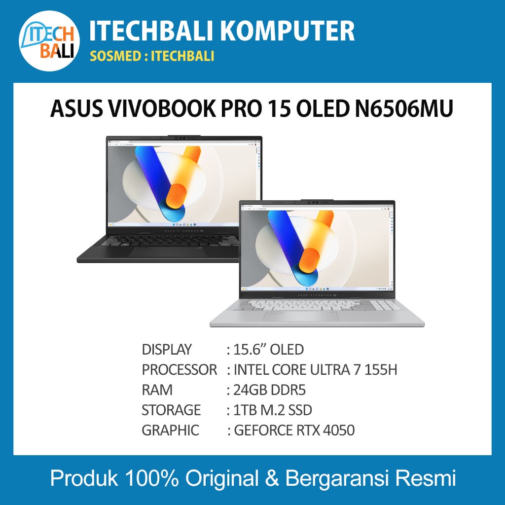 Jual NOTEBOOK ASUS Vivobook Pro 15 OLED N6506 Garansi Resmi | Shopee ...