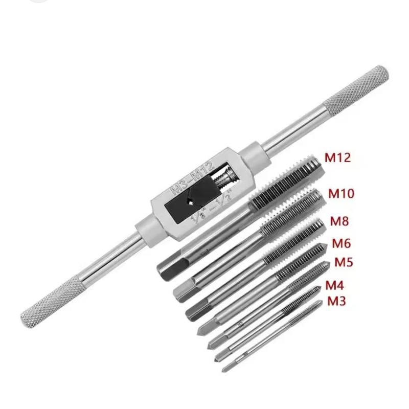 Jual Mata Bor Pembuat Ulir Drat Baut Skrup / Set 8 pcs Hand Tap drill bit | Shopee Indonesia