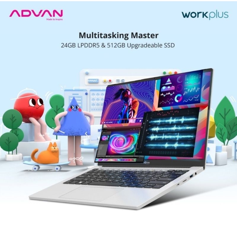 Jual Laptop Advan WorkPlus ram 24 SSD 512 Core I5 Gen 12th baru segel ...