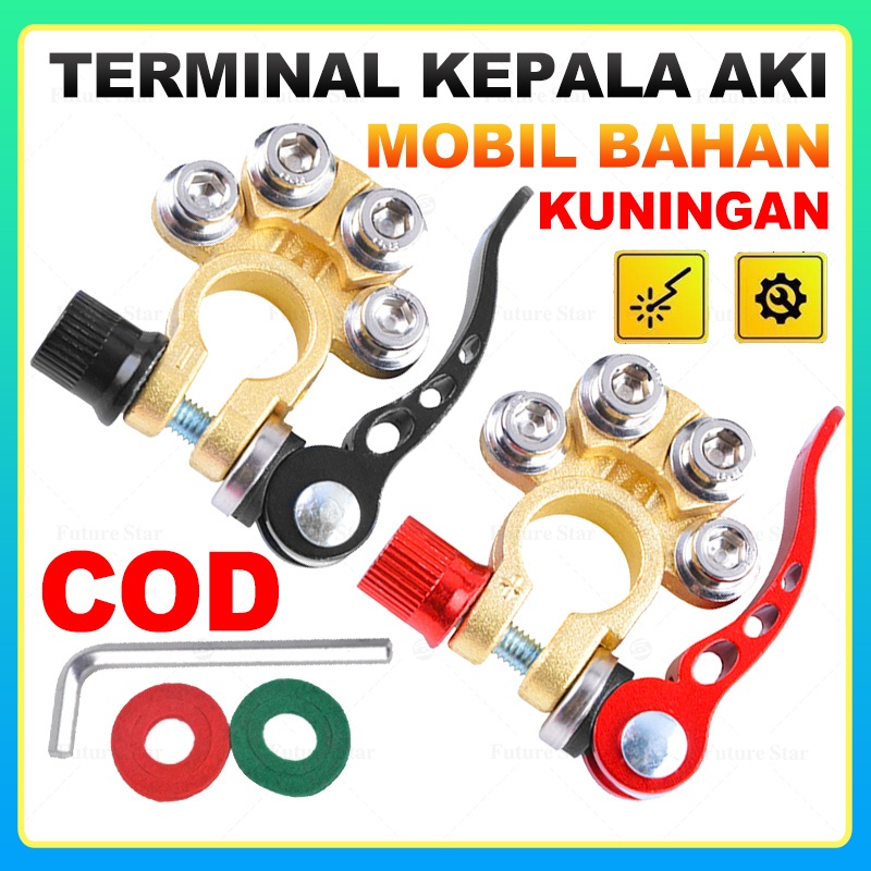 Jual Terminal Kepala Aki Mobil Bahan Kuningan 2pcs Powone Set Quick ...