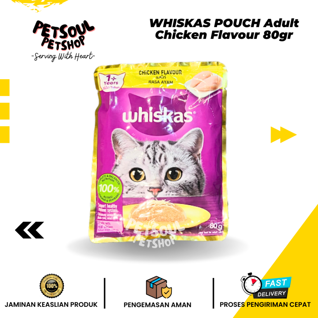 Jual Whiskas Pouch Ecer NEW! Chicken Flavour/ Chicken Junior Mousse 80 ...