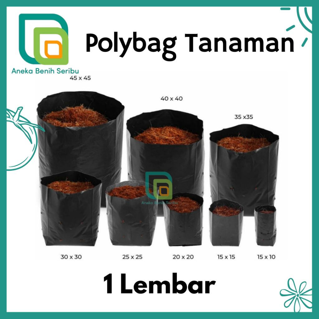 Jual 1 Lembar Polybag UKURAN SEDANG Polibag Tanaman Tebal 25x25 30x30 ...