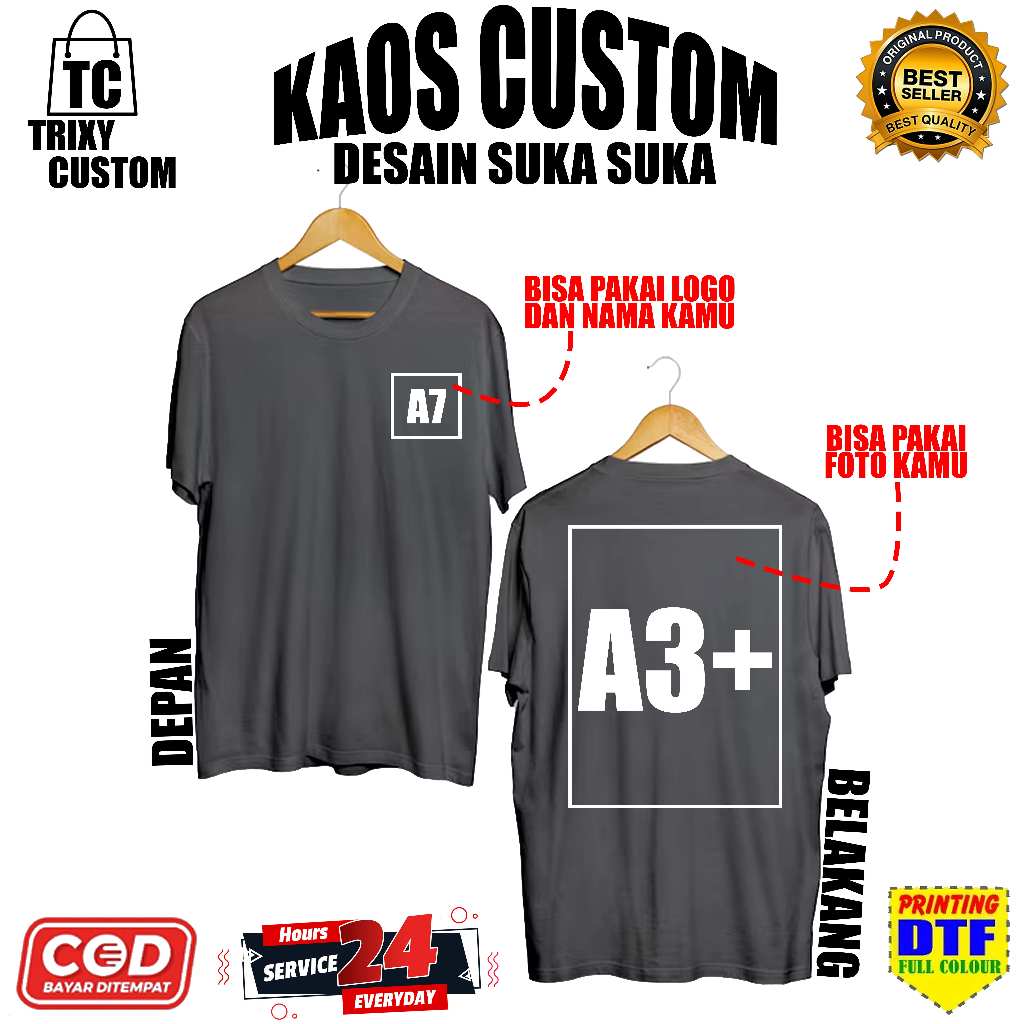 Jual TRIXY CUSTOM - KAOS SABLON CUSTOM SATUAN DESAIN SENDIRI SUKA SUKA ...