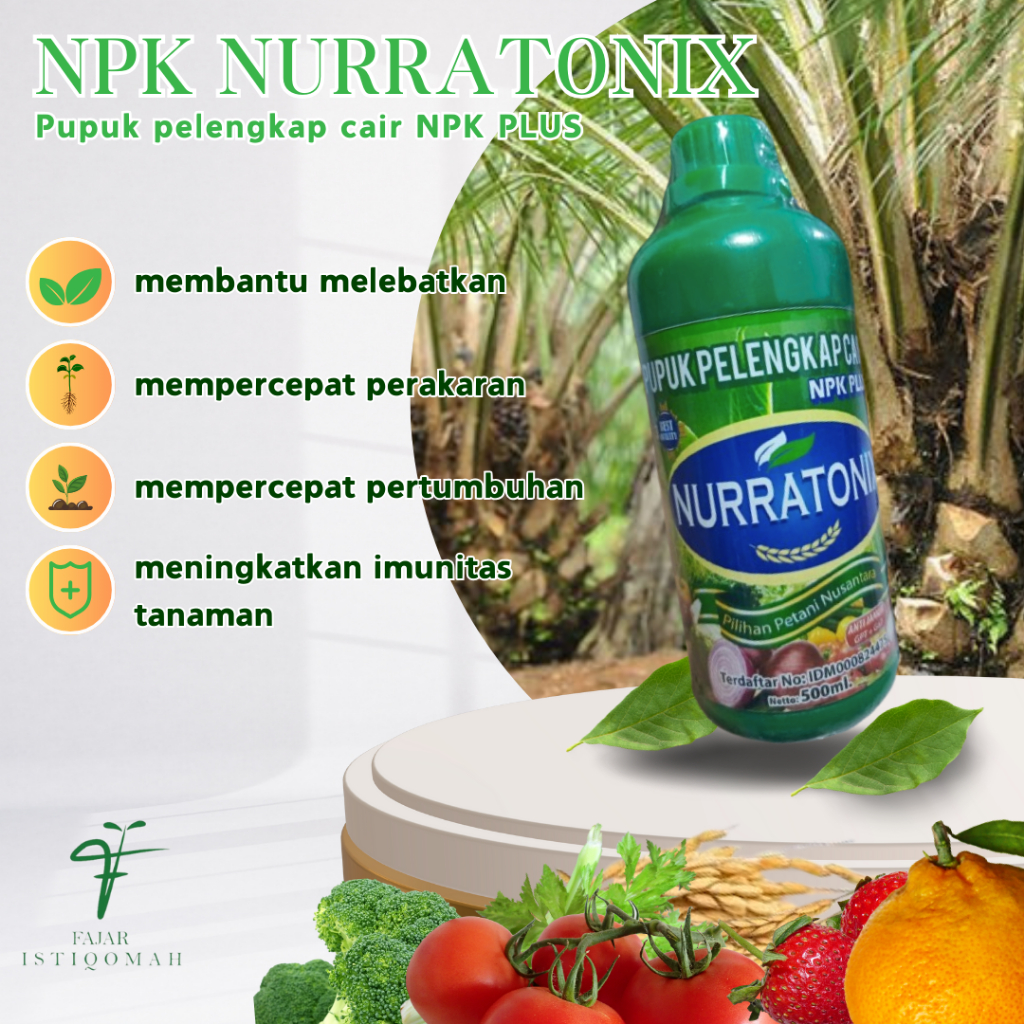 Jual PUPUK PELENGKAP CAIR NPK PLUS ANTI JAMUR ZPT + GA7 NURRATONIX MENYUBURKAN KELAPA SAWIT ISI ...