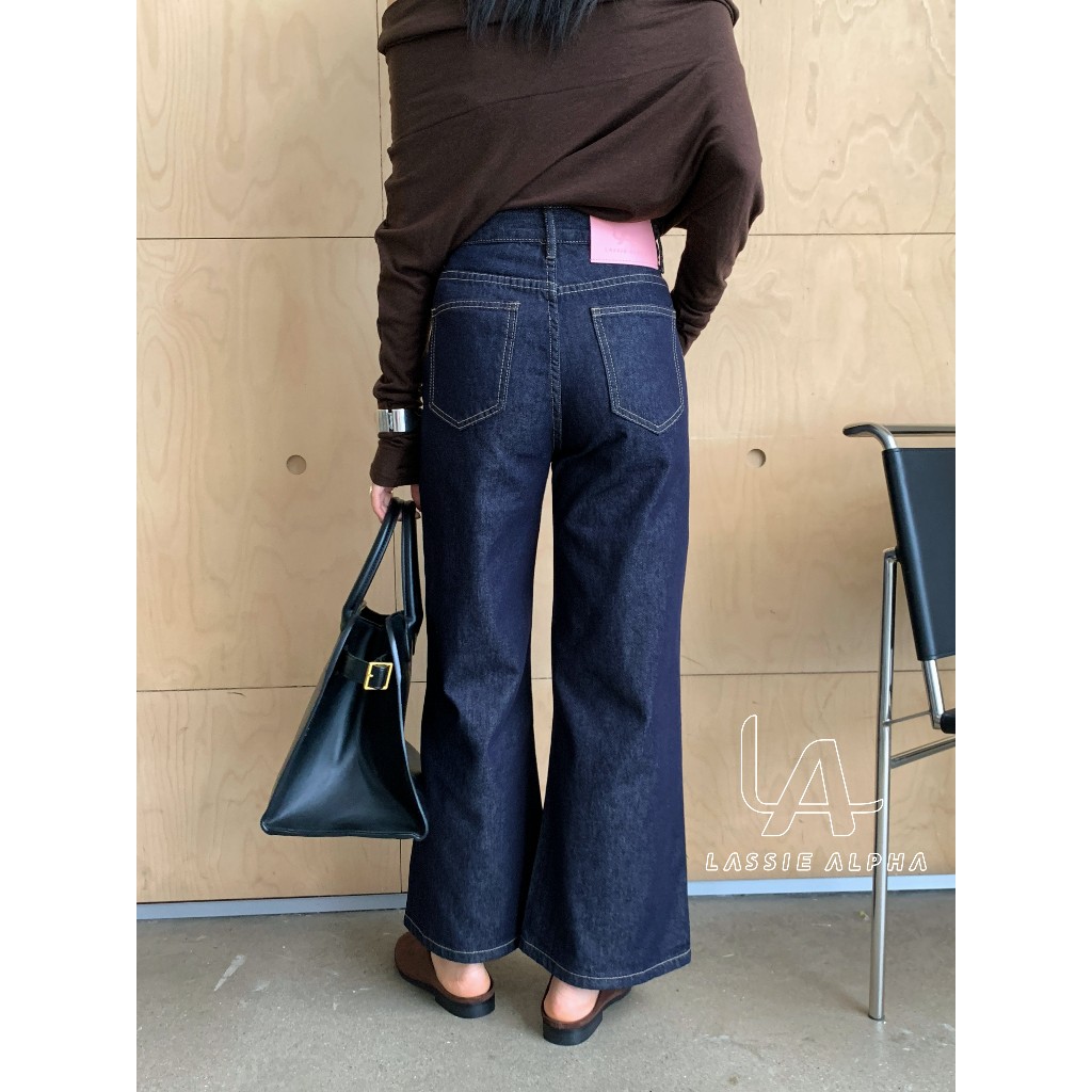 Jual Lassie alpha J100 Jeans Wanita Cutbray Ultra Highwaist Color Model Unfinish Cutting Bahan ...