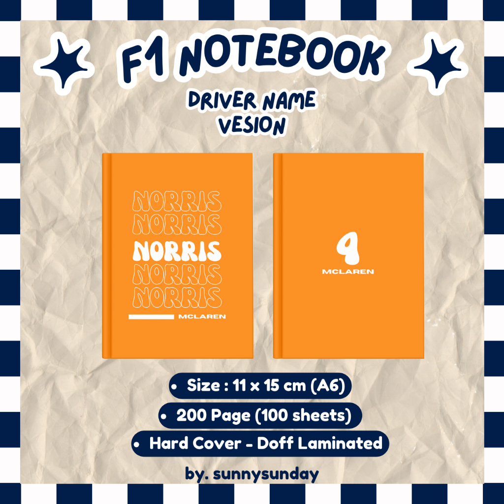Jual A6 Notebook Buku Formula One Merch F1 Driver Name Version | Shopee ...