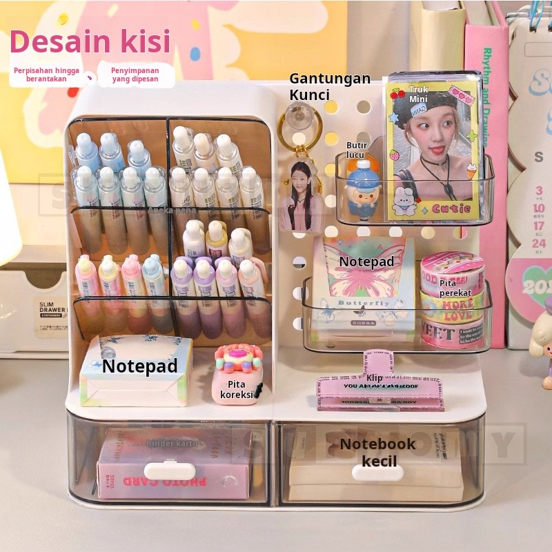 Jual Kotak Pensil Meja Laci Mini Kotak Alat Tulis Desktop Organizer ...