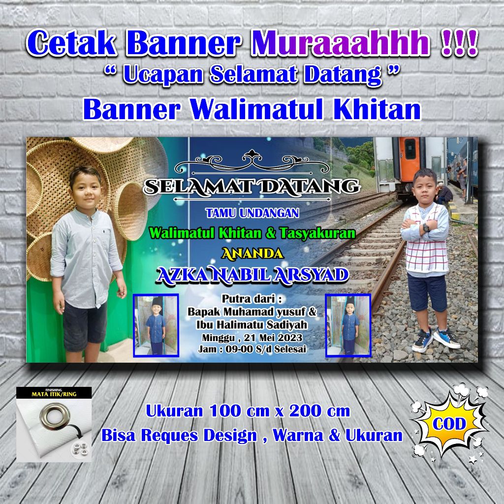 Jual Spanduk Banner Khitanan Ukuran 2 meter x 1 meter | Shopee Indonesia
