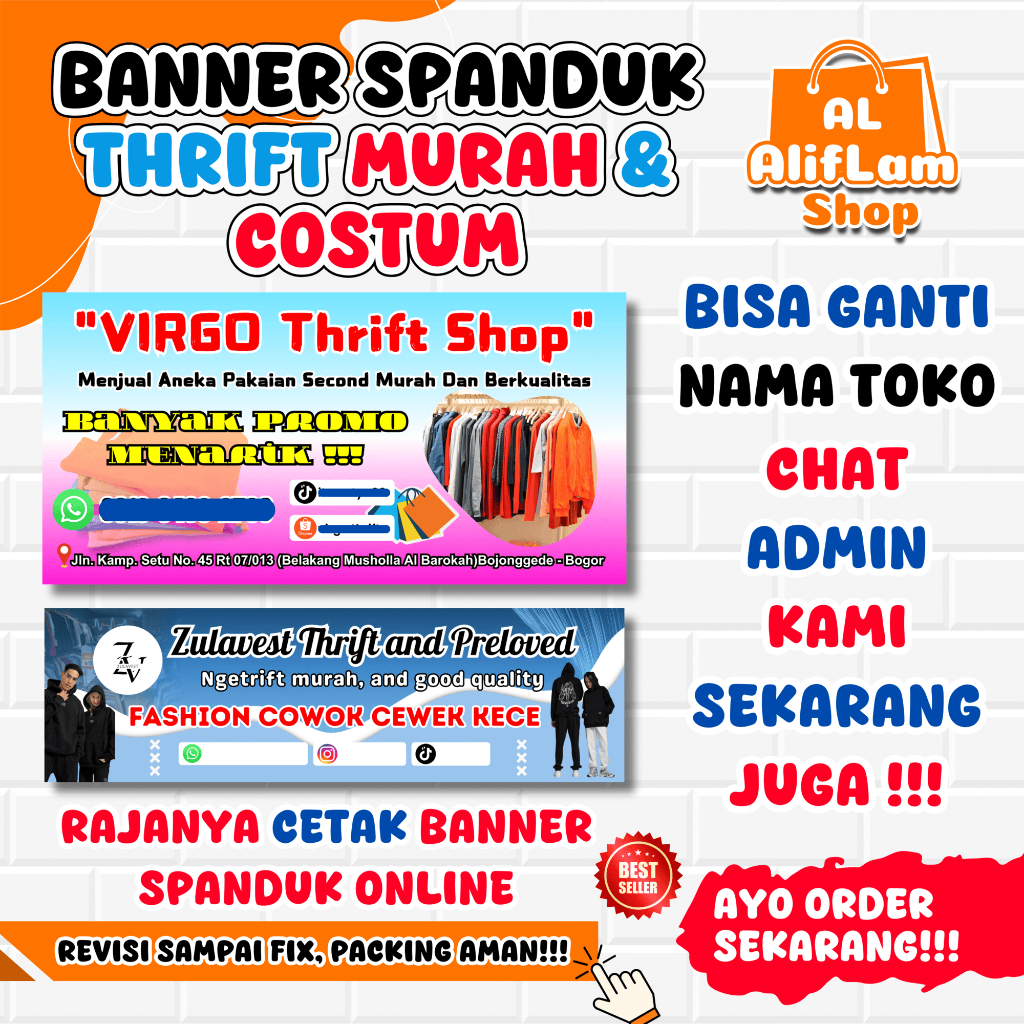 Jual CETAK BANNER SPANDUK THRIFT | VERSI AS_39 | BISA REQUEST DESAIN ...