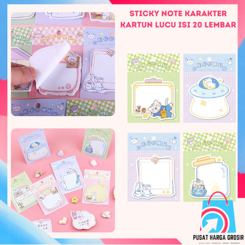 Jual PHG - Sticky Note Karakter Kartun Lucu Isi 20 Lembar Tempelan ...