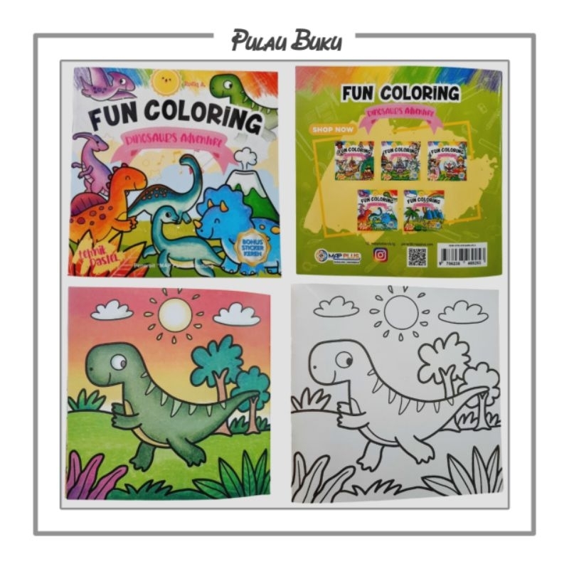Jual Buku Fun Coloring Dinosaurus Adventure + Bonus , Mapplus | Shopee ...