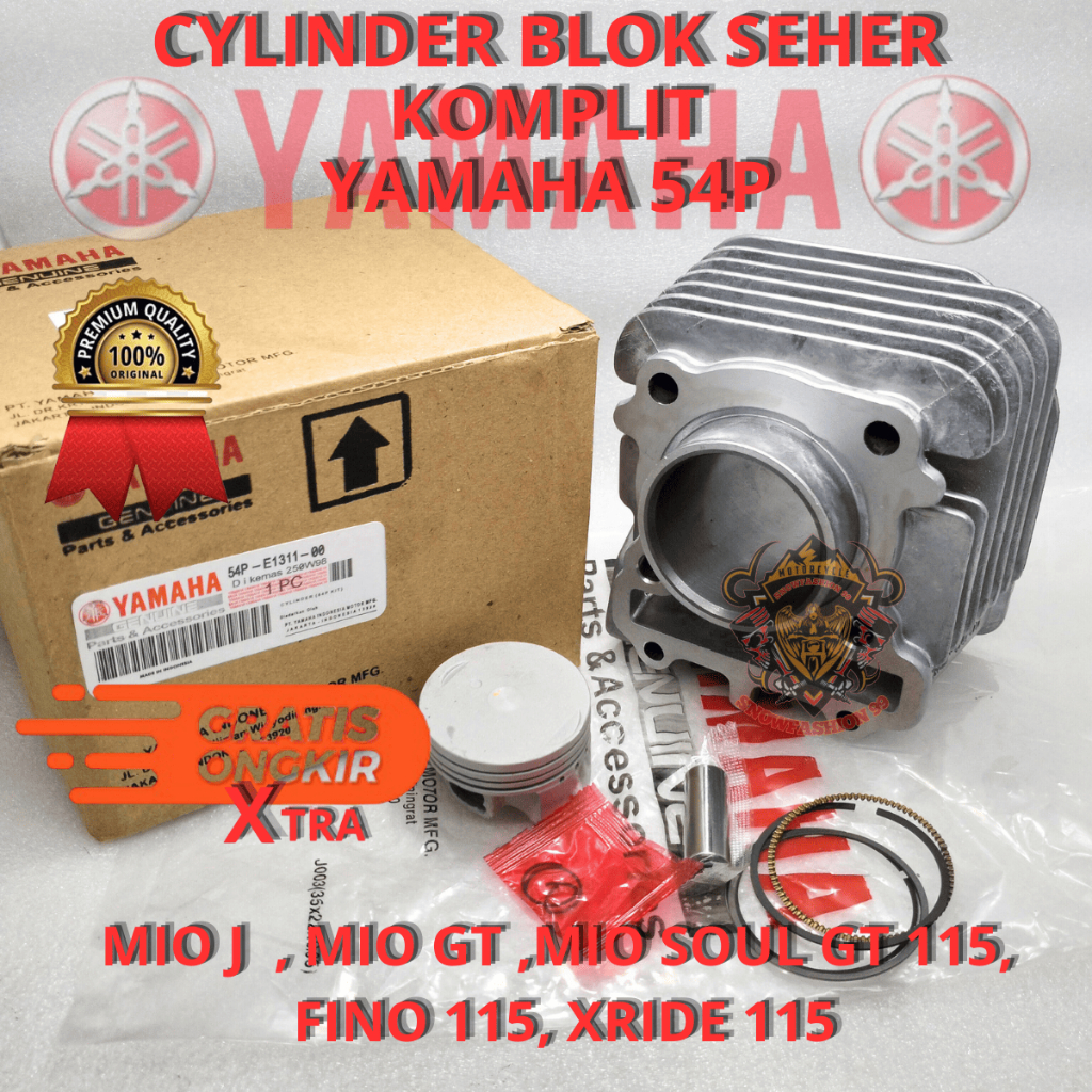 Jual BLOK SEHER MIO J 54P BLOK CYLINDER PISTON KIT KOMPLIT YAMAHA MIO J,MIO GT,FINO 115,X RIDE ...