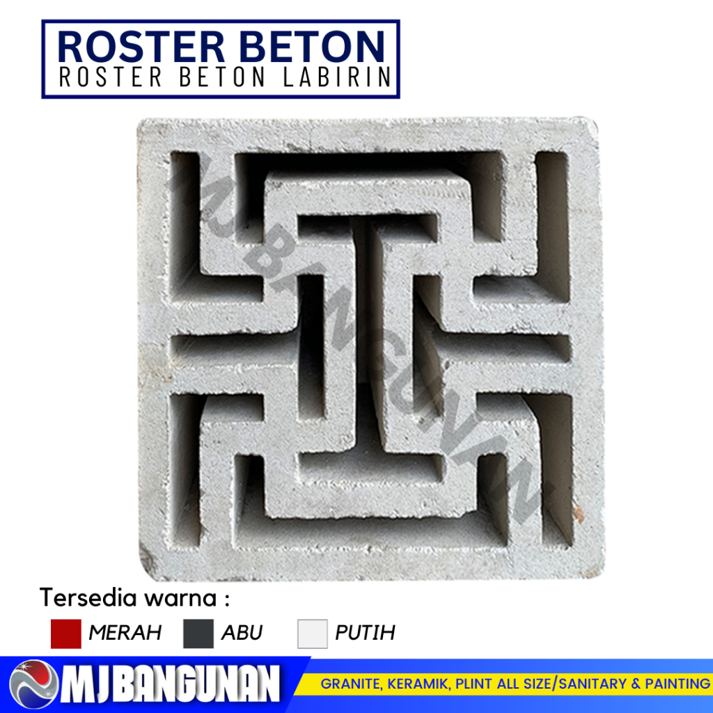 Jual Roster Beton Minimalis Ukuran 20x20 Roster Motif Labirin Warna ...