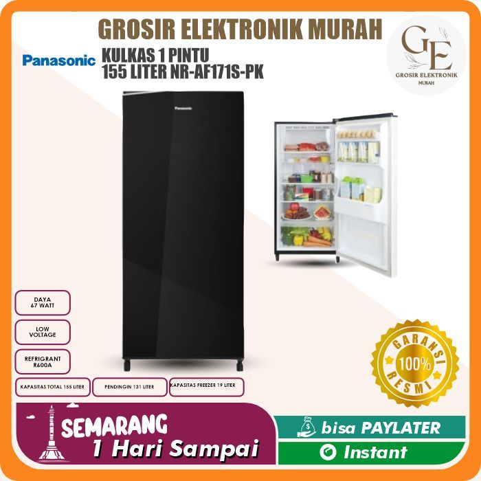 Jual Panasonic Kulkas 1 Pintu 155 Liter NR-AF171S-PK Kulkas 1 Pintu [155 L] - Sparkling Black ...