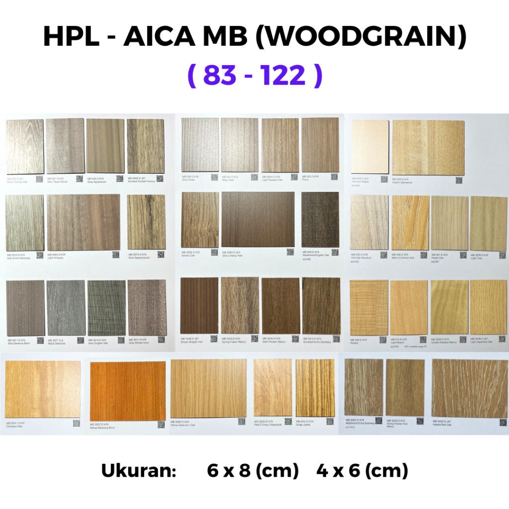 Jual Sample Material HPL AICA MB Wood Kayu (83-122) | Material Interior ...
