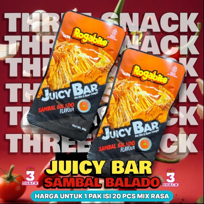 Jual 1 PAK ROGABITE JUICY BAR RASA SAMBAL BALADO ISI 20 PCS | Shopee ...