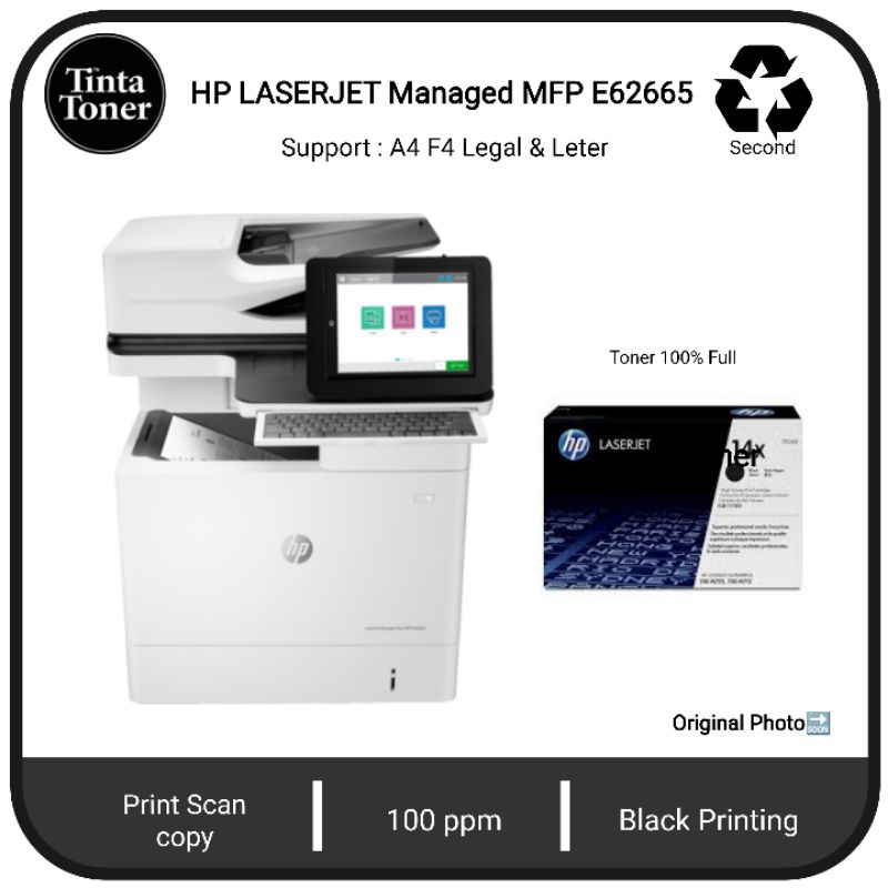 Jual Mesin foto copy HP Laserjet Managed MFP E62665 scan F4 | Shopee ...