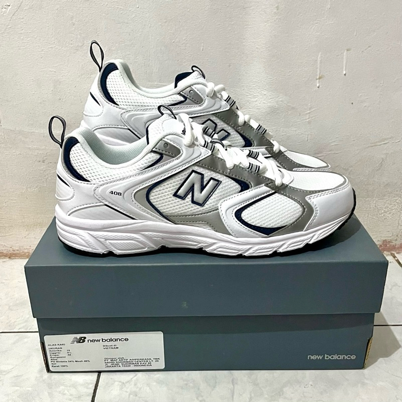 Jual New Balance 408 White Silver 100% Original | Shopee Indonesia